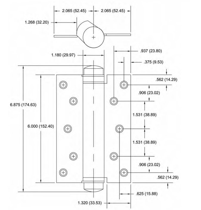 PBB Single Acting Spring Hinge 6 inch - SA81 - LockAndHinge.com